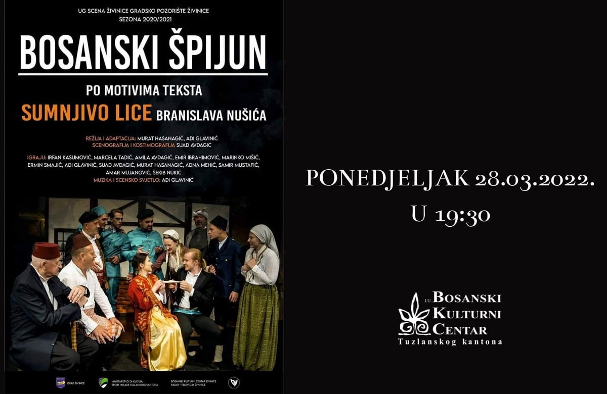 Predstava "Bosanski špijun" 28. marta u BKC TK